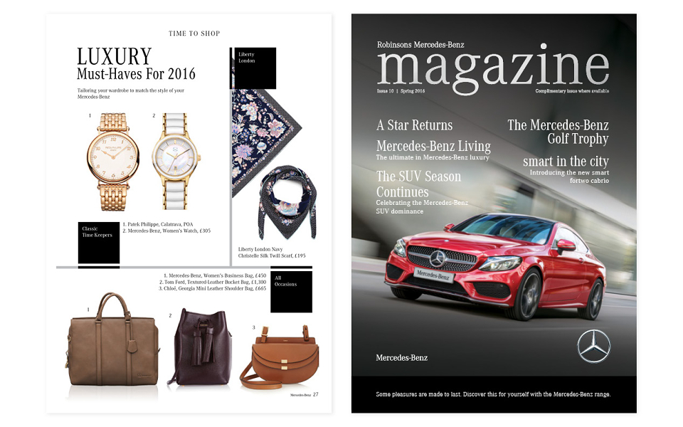 Mercedes Magazine Layout Design by Mercedes Benz for Mercedes Benz