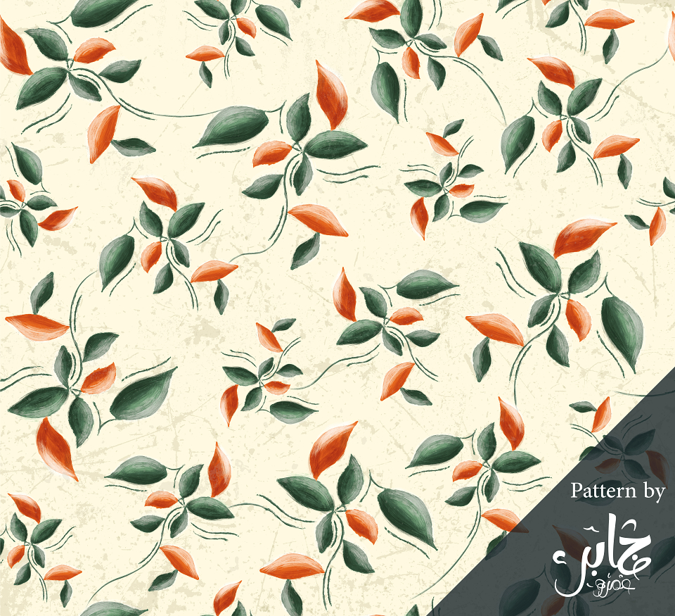 Textile Pattern Design. ( Leaves Design ). by Amro Gaber
