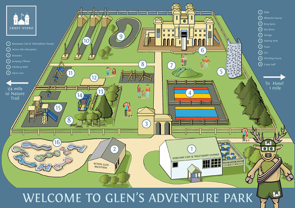 Crieff Hydro Visitor Maps by Neil Thomson for Crieff Hydro Group of Hotels