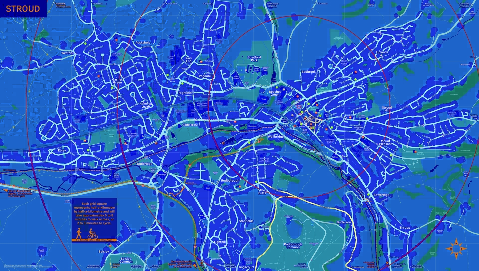 Stroud Active Travel Map by FourPoint Mapping