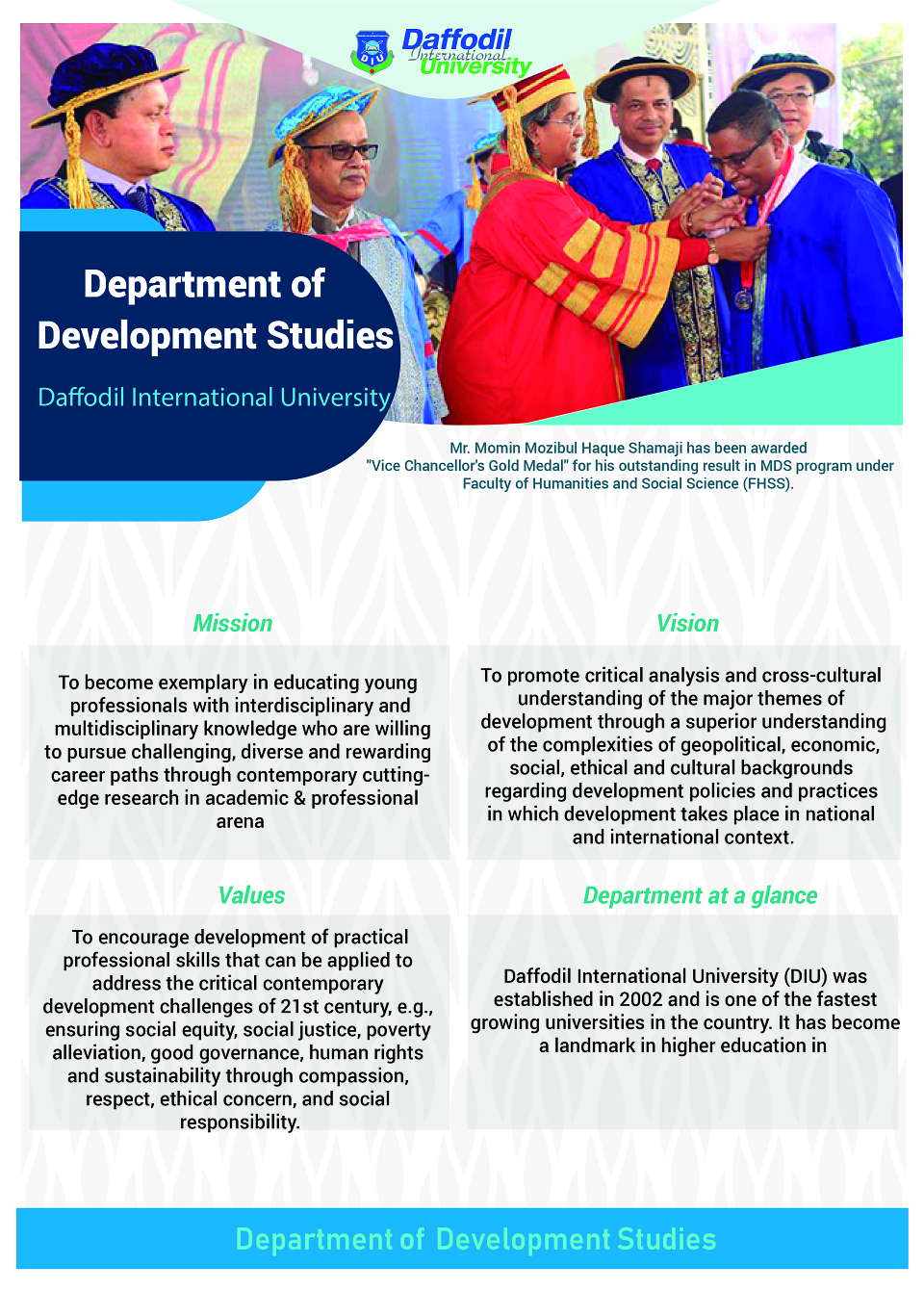 DIU Development Studies Prospectus Design by Hrithik Mojumdar