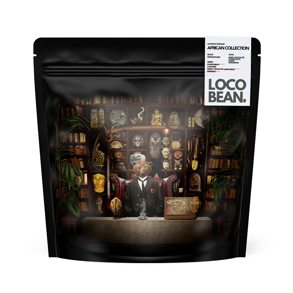 Loco Bean Coffee Bag Labels by Tom Moore