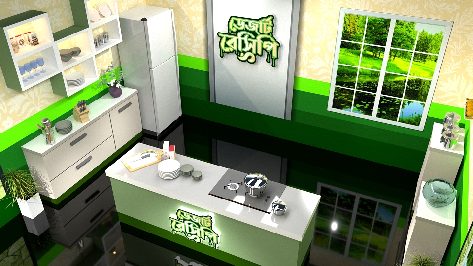 kitchen studio set design for cooking show by Md. Abubakar Fezlay Rabbi ...