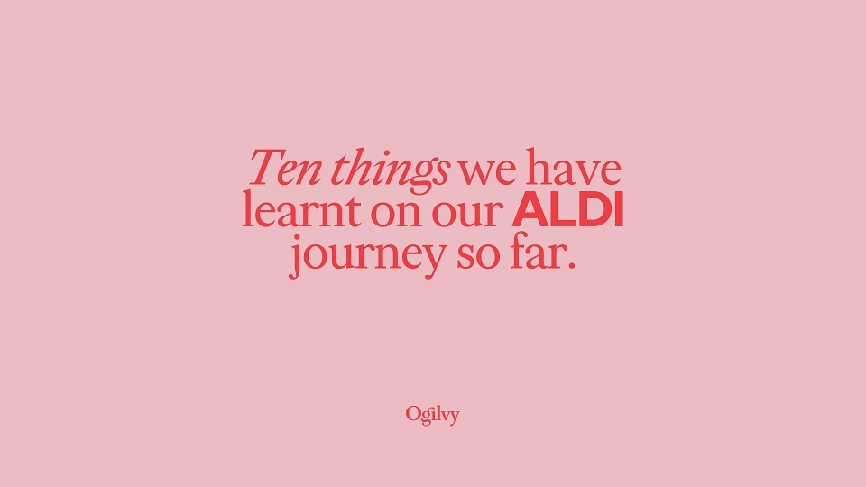 Typography for Aldi Pitch Presentation: Ogilvy by Clare Donald for Aldi