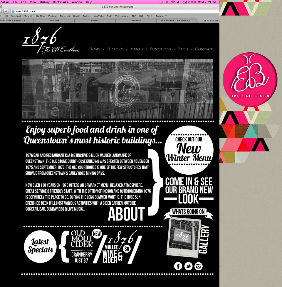 1876 Rebrand by Ema Blake for 1876 Bar & Restaurant