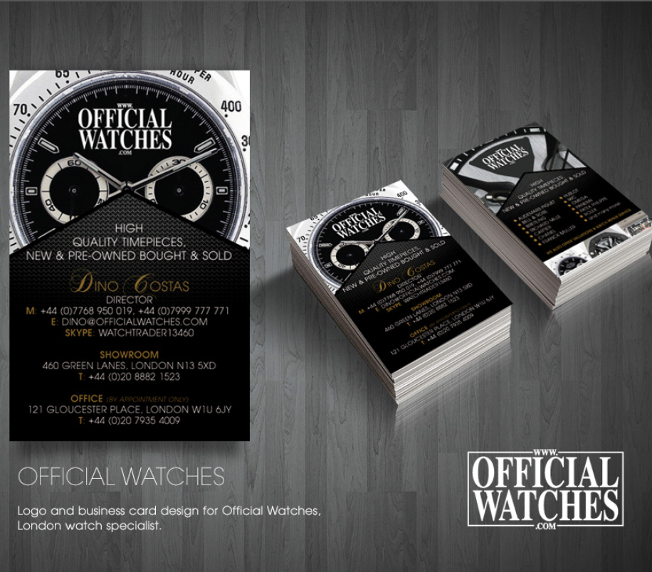Business Card designs for Official Watches by Tony Cisneros for ...