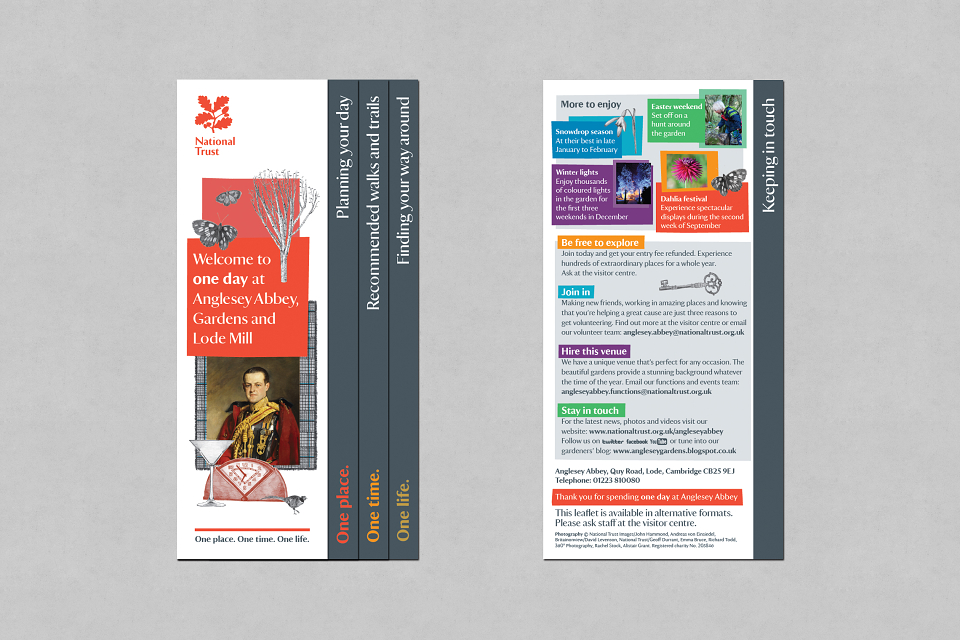 Anglesey Abbey Welcome Leaflet by LJB Studio for National Trust