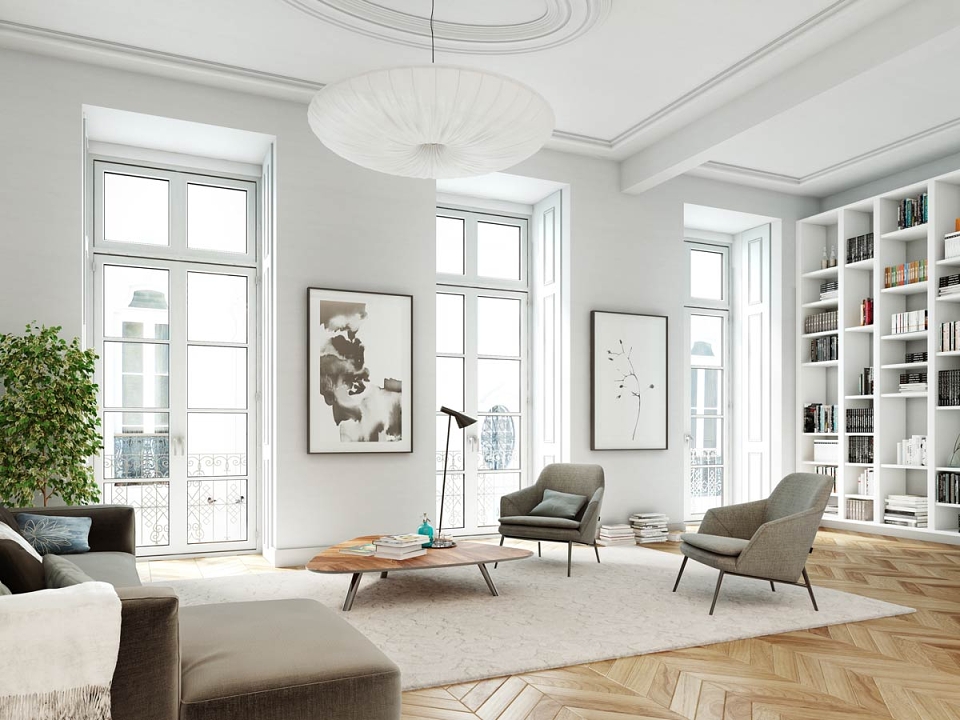 Interior architectural visualizations of a building in Lisbon by Berga ...