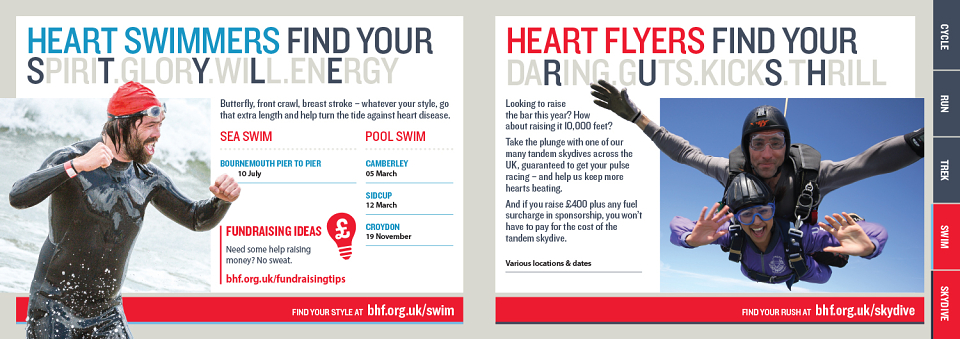 BHF Challenge Events brand campaign by Gill Westwood for British Heart ...