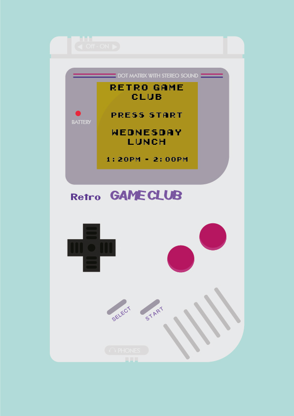 Retro Games Club Poster by Stephen O'Neill for Tupton Hall School