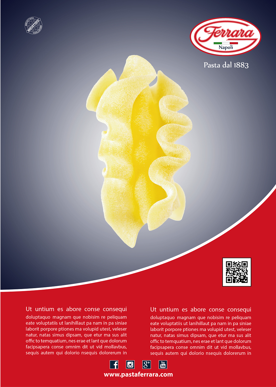 Pasta Ferrara Logo Restyling and Graphics by Bruno Simini for Pasta Ferrara