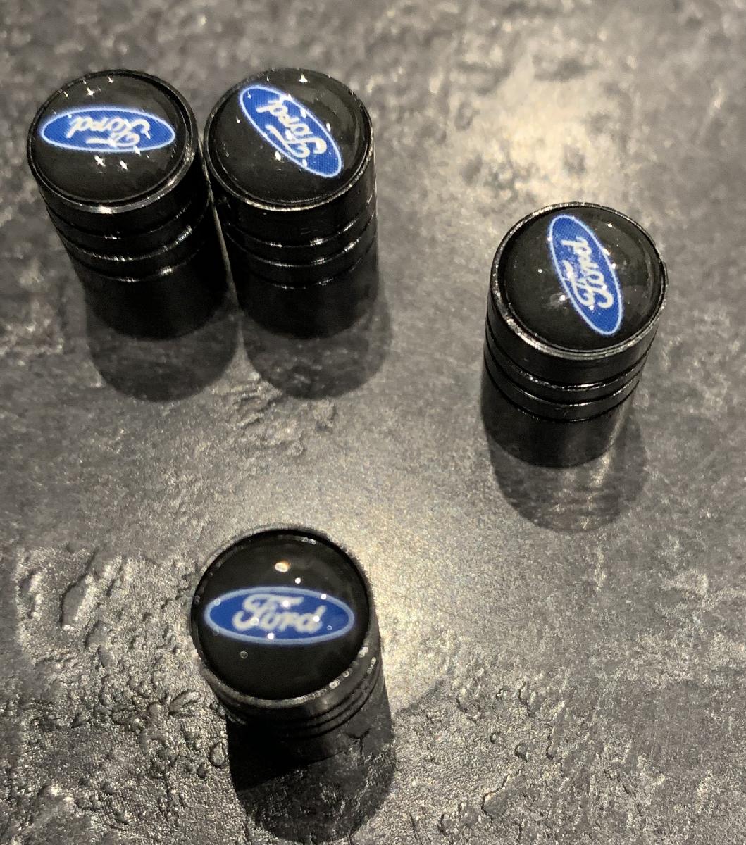 FORD TYRE WHEEL VALVE DUST CAPS BLACK X 4 - eBUYgumm - Buy & Sell