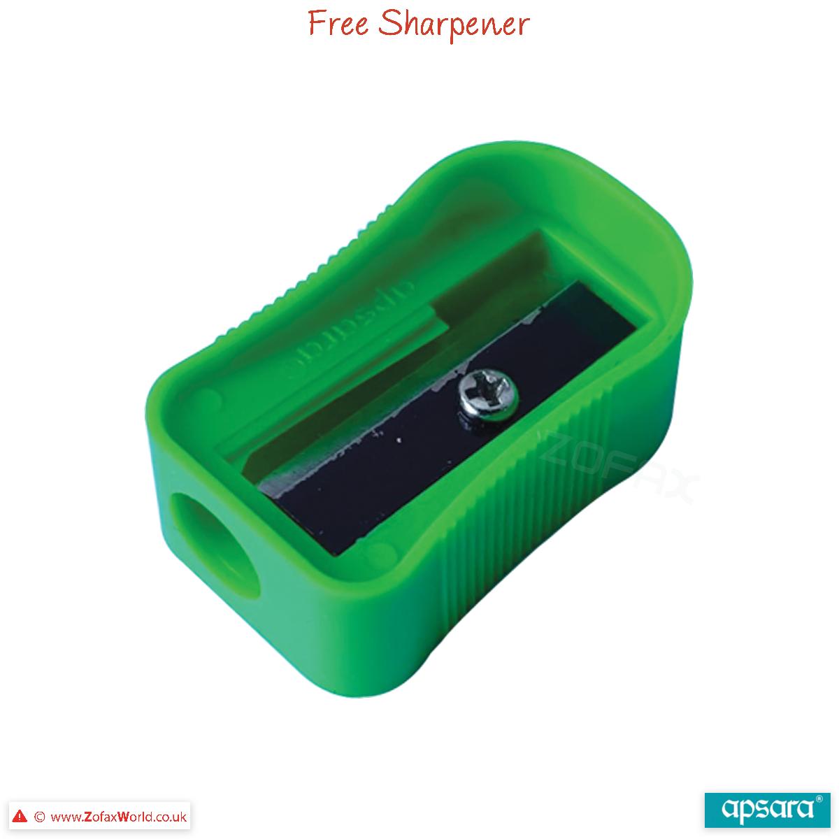 APSARA Platinum 12 x 2B Rubber Tipped Quality Pencils Sharpener Pack ...