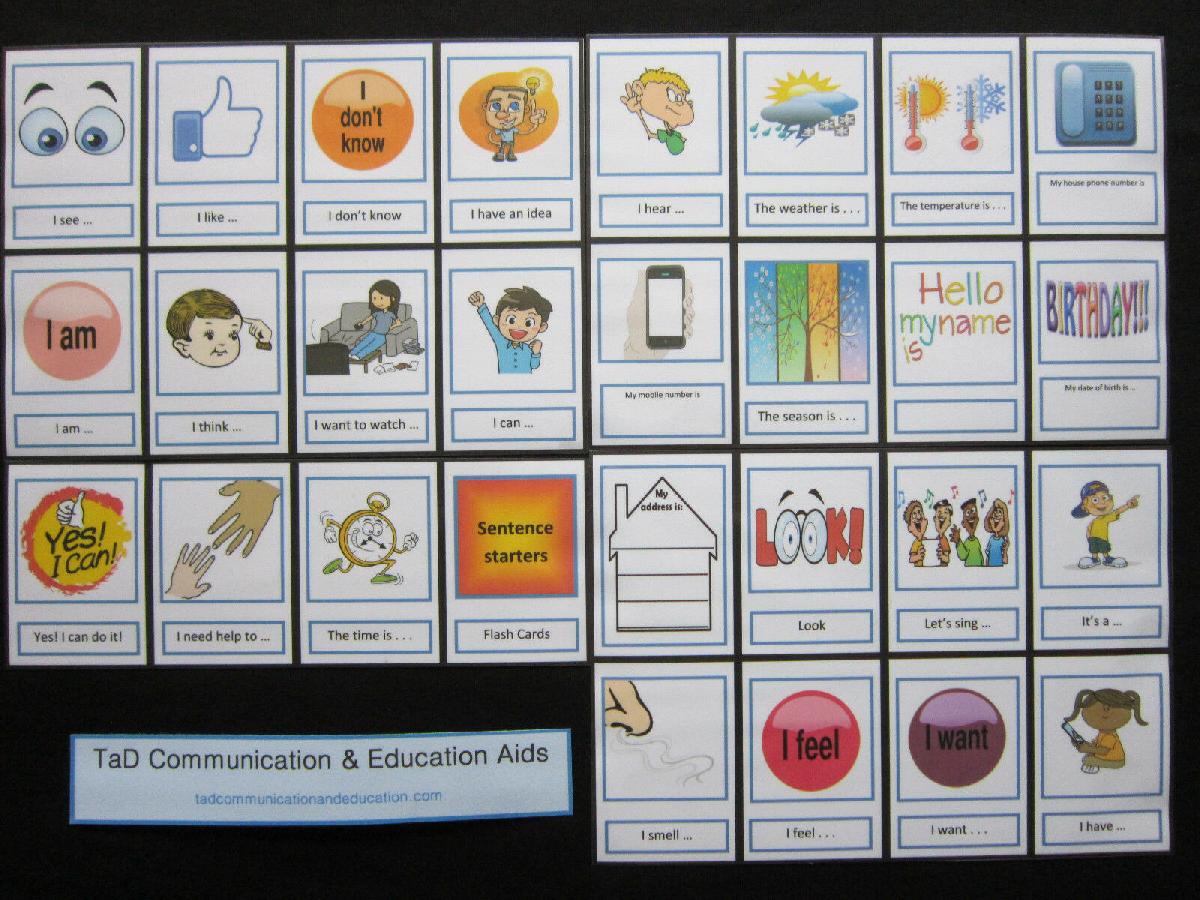 Sentence starter & Id cards Autism/ADHD/Visual Communication Aids/PECS ...
