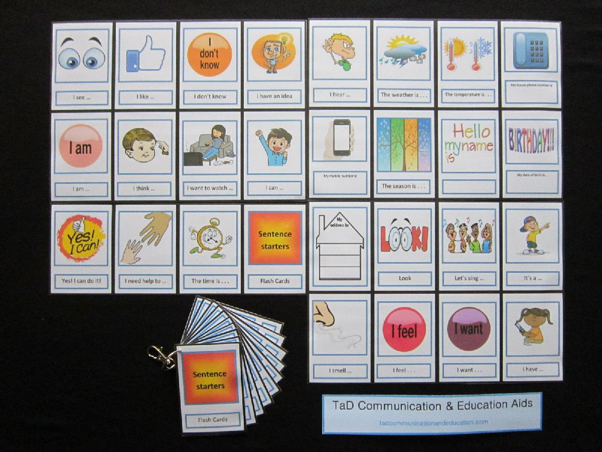Sentence starter & Id cards Autism/ADHD/Visual Communication Aids/PECS ...