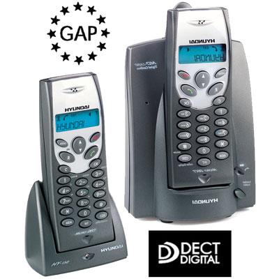 טלפון+שלוחה אלחוטי דיגטלי Twin HY1500 HYUNDAI - DECT