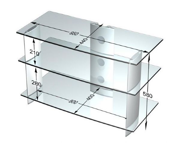 שולחן 3 מדפים לפלזמה/LCD PL3100 עד 42 אינטש