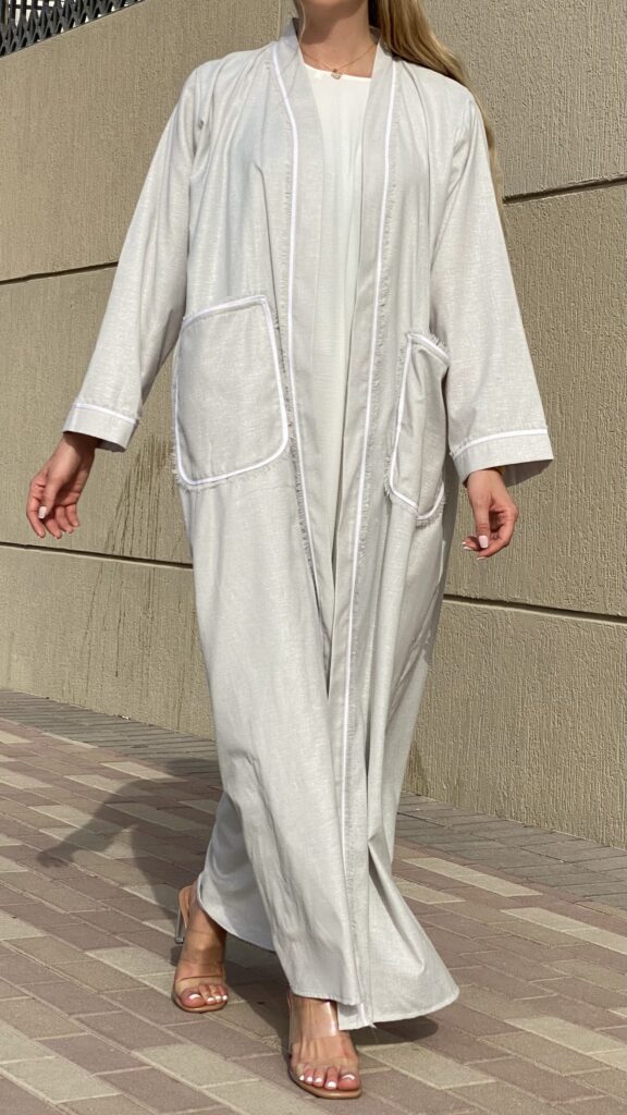 Linen Abaya With Pockets - Heracloset Online
