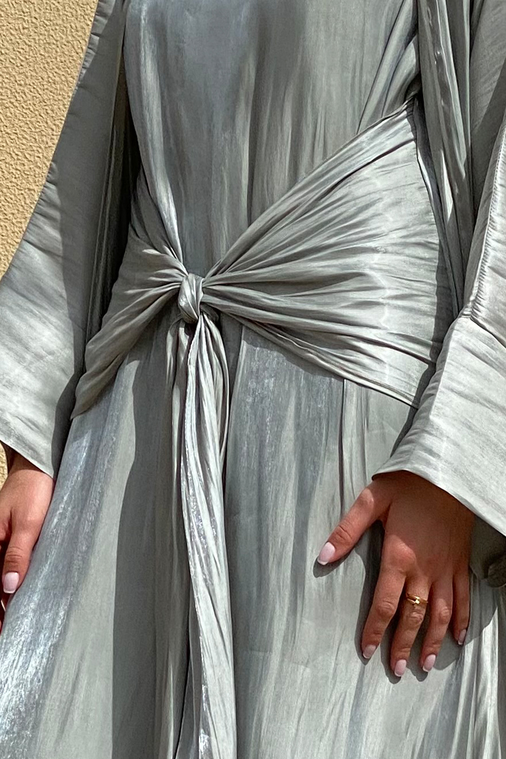 Tiara Grey Abaya Set - Heracloset Online