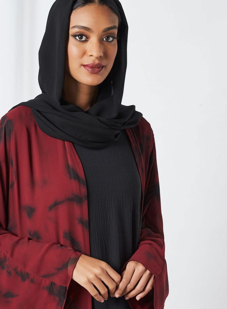 Tie-dye Bisht Abaya Set - Heracloset Online