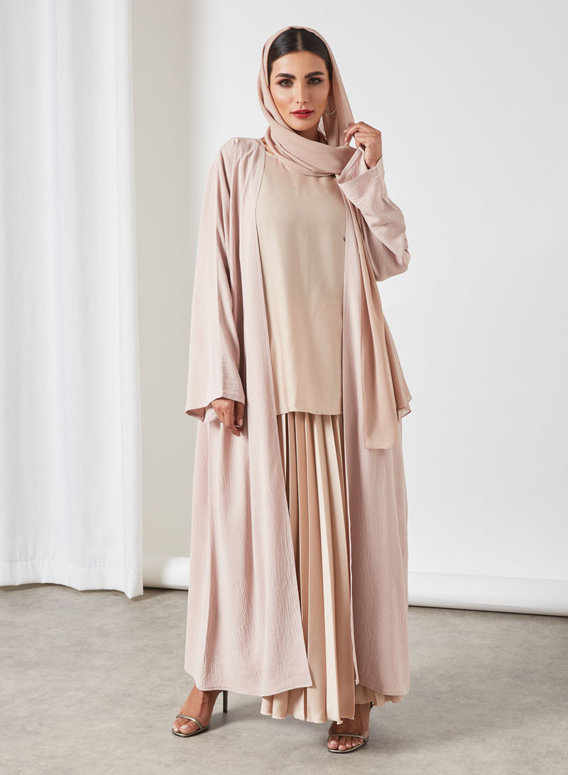 4-Piece Latte Abaya Set - Heracloset Online