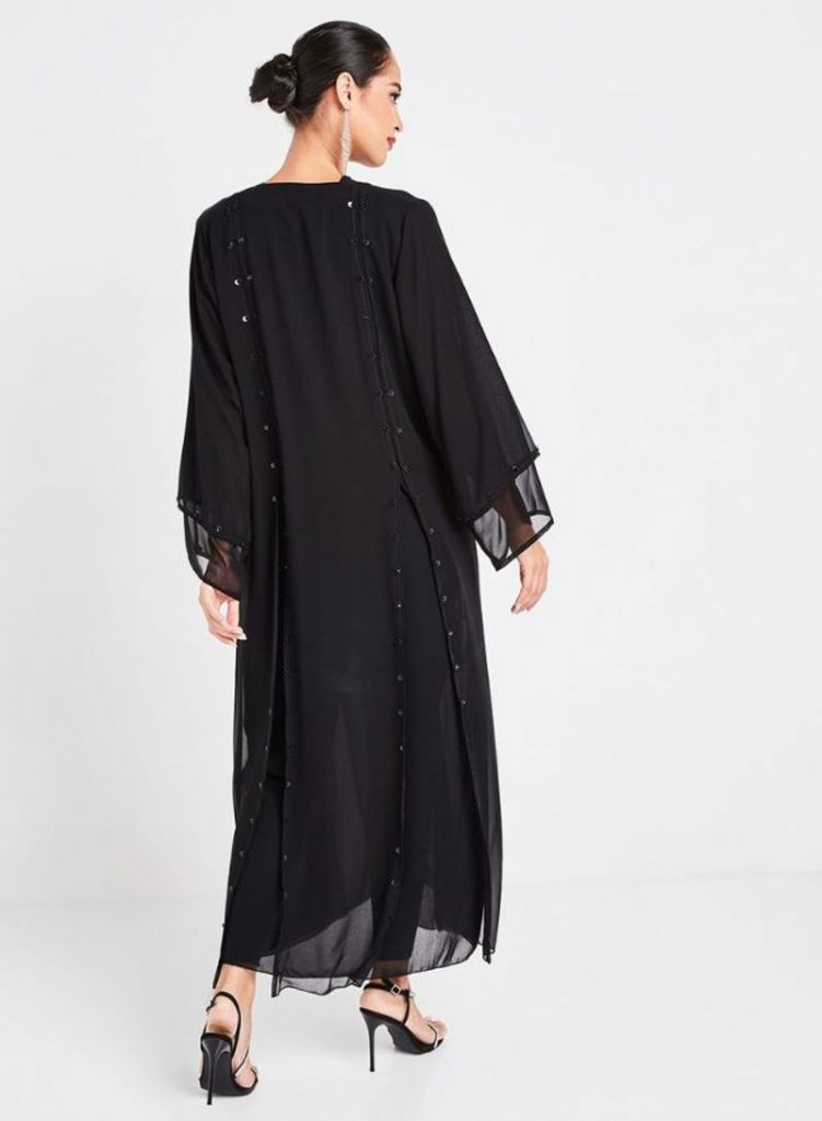 Chiffon Abaya with Beads - Heracloset Online