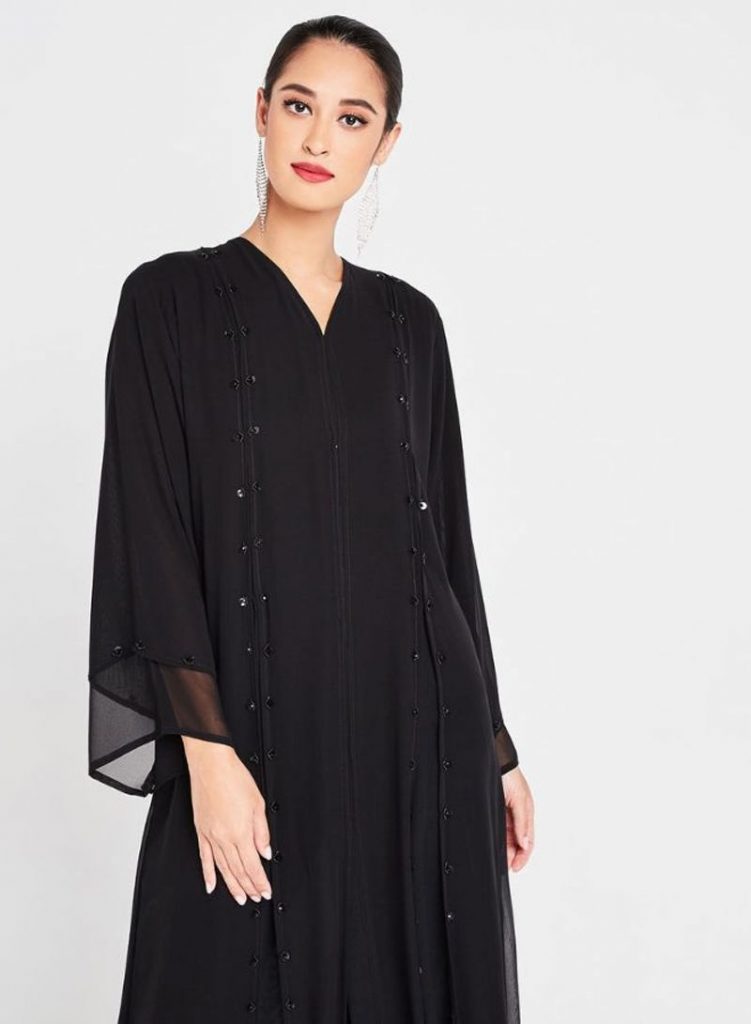 Chiffon Abaya with Beads - Heracloset Online