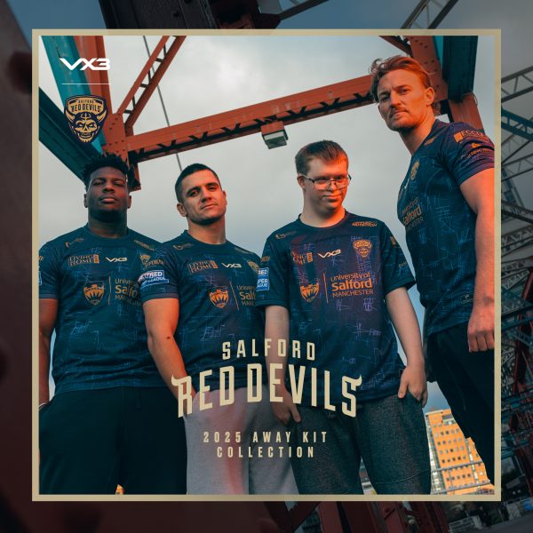 SALFORD AND VX3 LAUNCH 2025 HOME & AWAY KITS - Salford Red Devils