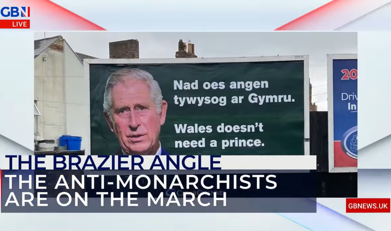 GB News presenter is fuming about anti-monarchy billboards in Wales