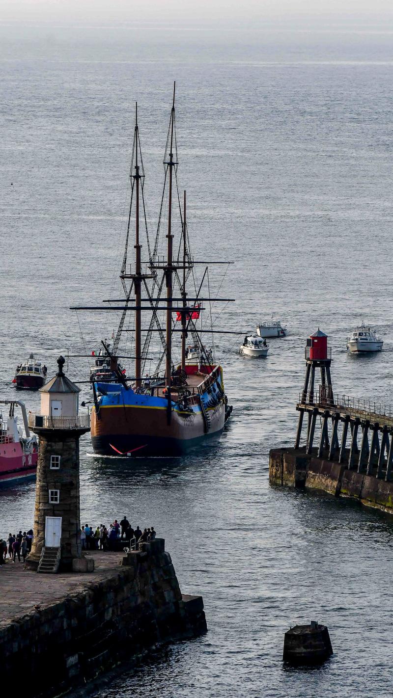 HM Bark Endeavour Receives A Right Whitby Welcome