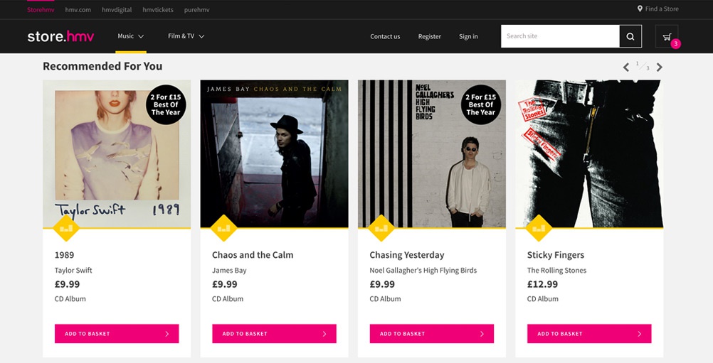 HMV bounces back with new ecommerce website - Design Week