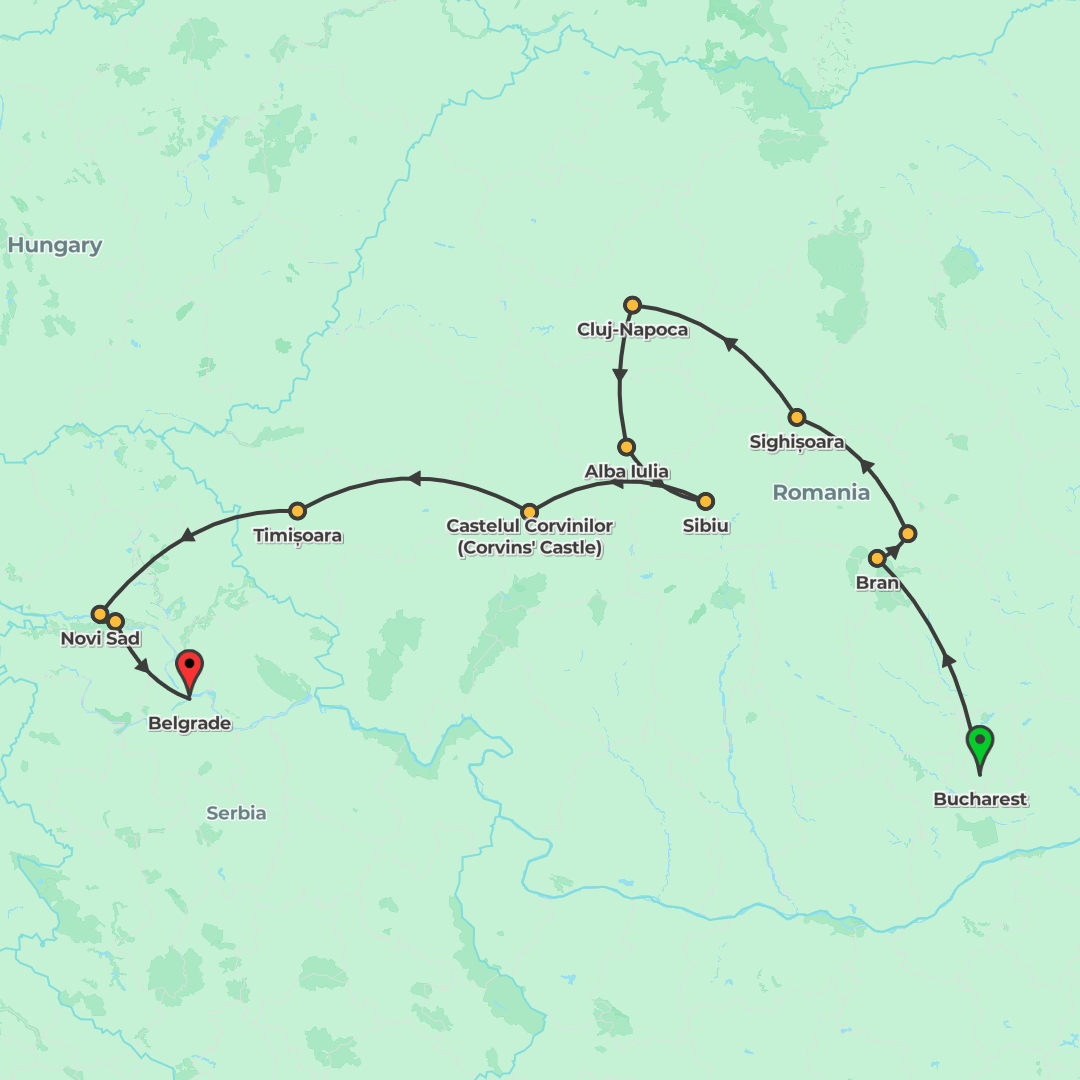 Tour | Bucharest to Belgrade; Semi – Private Tour with Dedicated Tour ...