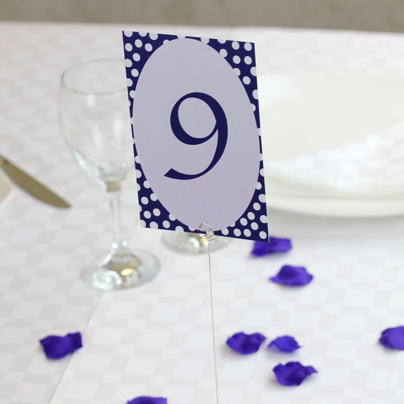 Navy Blue Polka Dot Table Numbers | Angel Wholesale