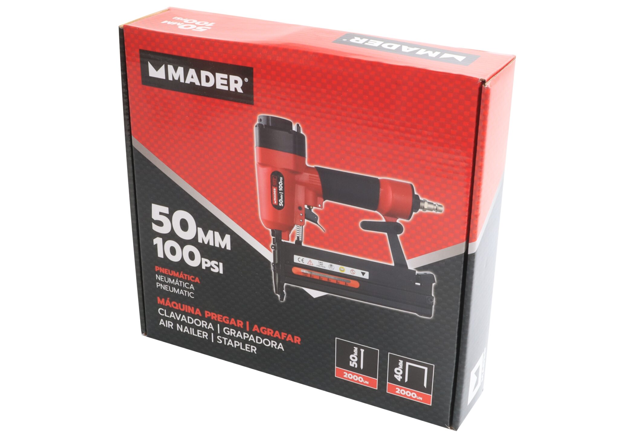 MÁQUINA PREGAR/AGRAFAR PNEUMÁTICA 50MM 100PSI MADER - CHAVE VERTICAL