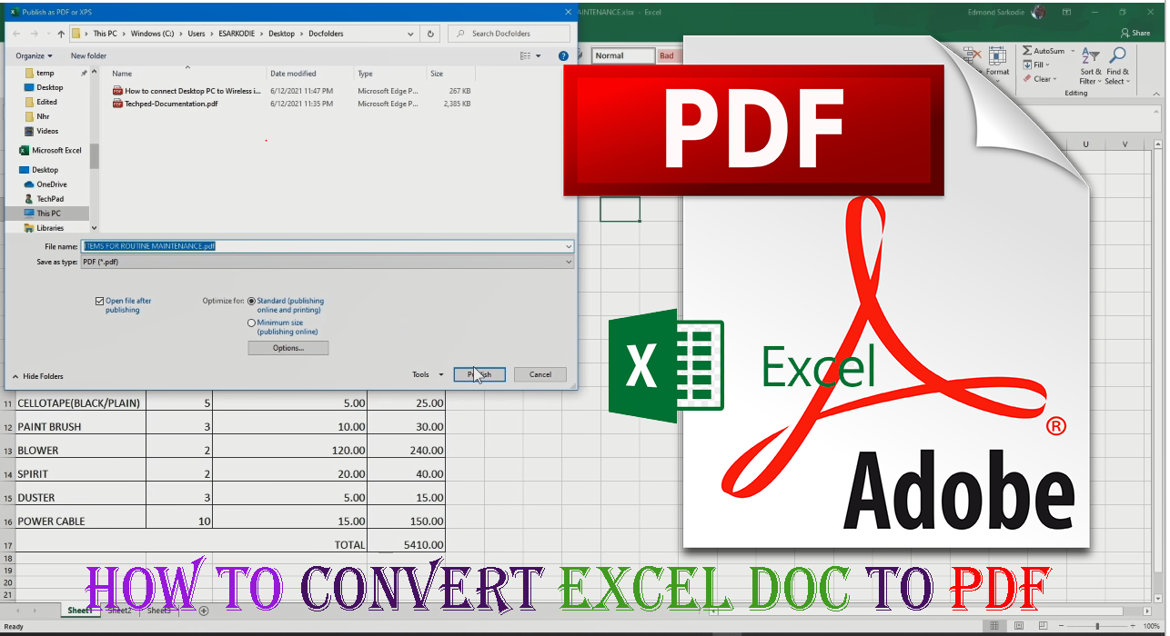 How To Convert Excel Doc To PDF TechPed